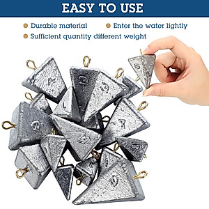 Zhanmai 21 Pcs Fishing Weights Sinker Kit Rig Fishing Weights Sinker Weights Pyramid Fishing Sinker Saltwater Fishing Sinkers Bass Fishing Casting in 1 oz, 3 oz, 4 oz, 6 oz