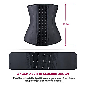 YIANNA Waist Trainer for Women Tummy Control Latex Underbust Waist Cincher Corset Sport Girdle Hourglass Body Shaper,(Black, XS)