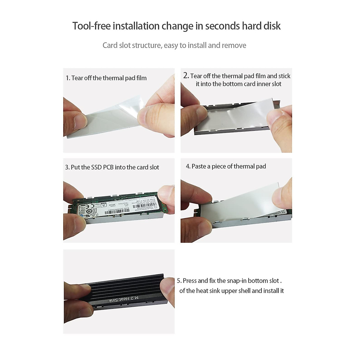 Reletech M.2 SSD Heatsink NVME 2280 Solid State Disk Drive Radiator Cooler Cooling Pad for Desktop PC (Silver)