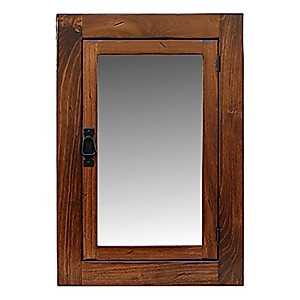 D&E Wood Girona Rustic Mission Medicine Cabinet/Medium Walnut Finish