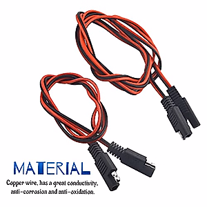 WMYCONGCONG 2 PCS SAE to SAE Quick Disconnect Wire Harness SAE Power Extension Cable Connector 3 Feet and 6 Feet, 18 AWG (3Ft+6Ft)