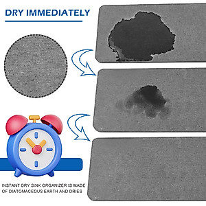 4 Pack Water Absorbent Diatomite Coasters, Instant Dry Sink Organizer Water Absorbing Stone Tray Diatomaceous Earth Soap Dish Toothbrush Holder Stone Drying Mat for Bathroom Kitchen Sink Countertop