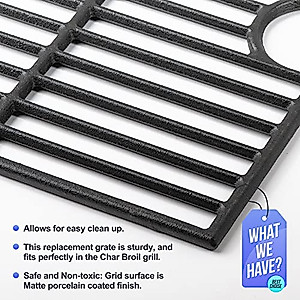 Grill Grates for Nexgrill Home Depot 720-0830H 720-0783E 720-0670C, 17 Inch Cast Iron Replacement Parts for Nexgrill 720-0888 720-0888N Charbroil 463241113 463446015 720-0670D, Master Forge 1010037