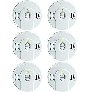 Kidde Smoke Detector, 10-Year Battery, LED Indicators, Replacement Alert, Test-Reset Button, 6 Pack