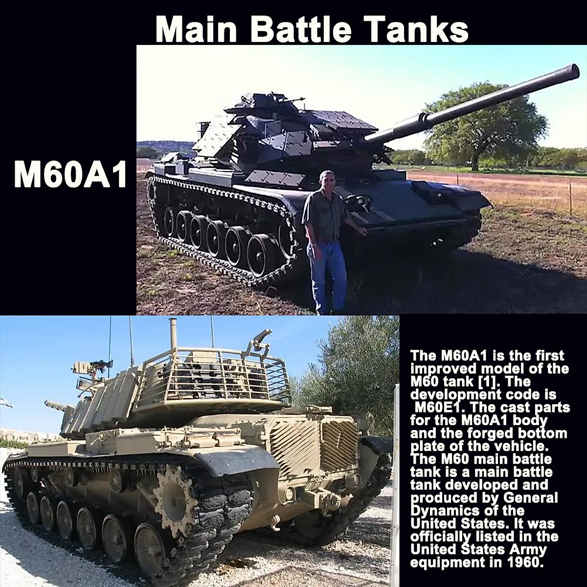 Ssccgym Remote Control Heavy Tank M60A1 RC Armored Vehicle Main Battle Large 1/16 Scale Full-Function Simulation Smoke Shooting Effect Collection Professional 60cm