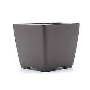 Seto Yaki Bonsai Tree Pot Ceramic Square Shaped (3.5", No-Glazed)