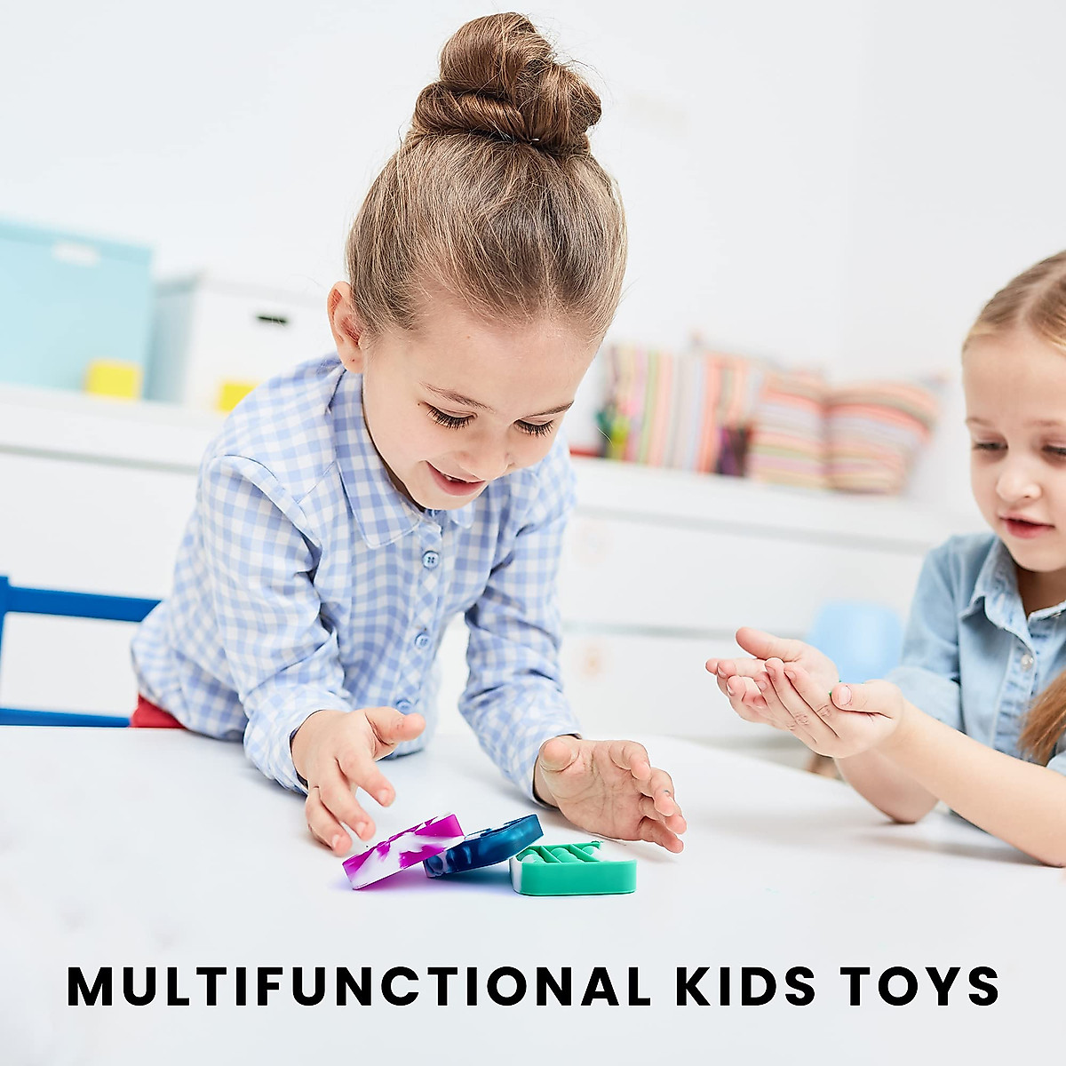 Pack of 3 Mini Pop it Keychain Fidget Toy, Stress Relief , Square Keychain Pop it, Mini pop Keychain, Anti Anxiety Toys for Kids and Adults Autism