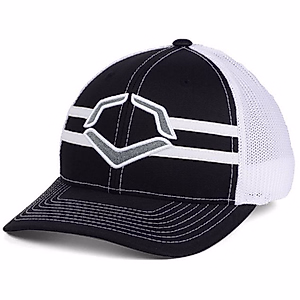 Wilson Sporting Goods Evoshield Grandstand Flexfit Hat, Black/White, Small/Medium (7 -7 1/4)