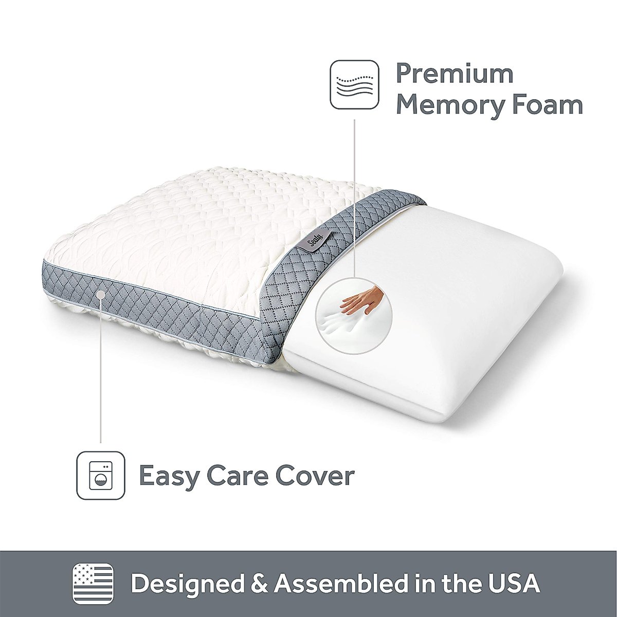 Sealy TrueForm 3" Memory Foam Twin XL Mattress Topper + Molded Memory Foam Pillow Set