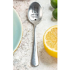 Ho Ho Ho Spoon Gift For Christmas for Tea Coffee Cocoa Lovers gift for Wife/Husband | Christmas Stocking Stuffer | Stainless Steel 7 inches Teaspoon