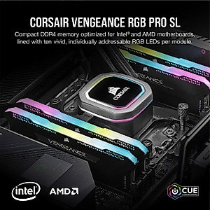 Corsair Vengeance RGB Pro SL 32GB (4x8GB) DDR4 3200 (PC4-25600) C16 1.35V - Black (CMH32GX4M4E3200C16)