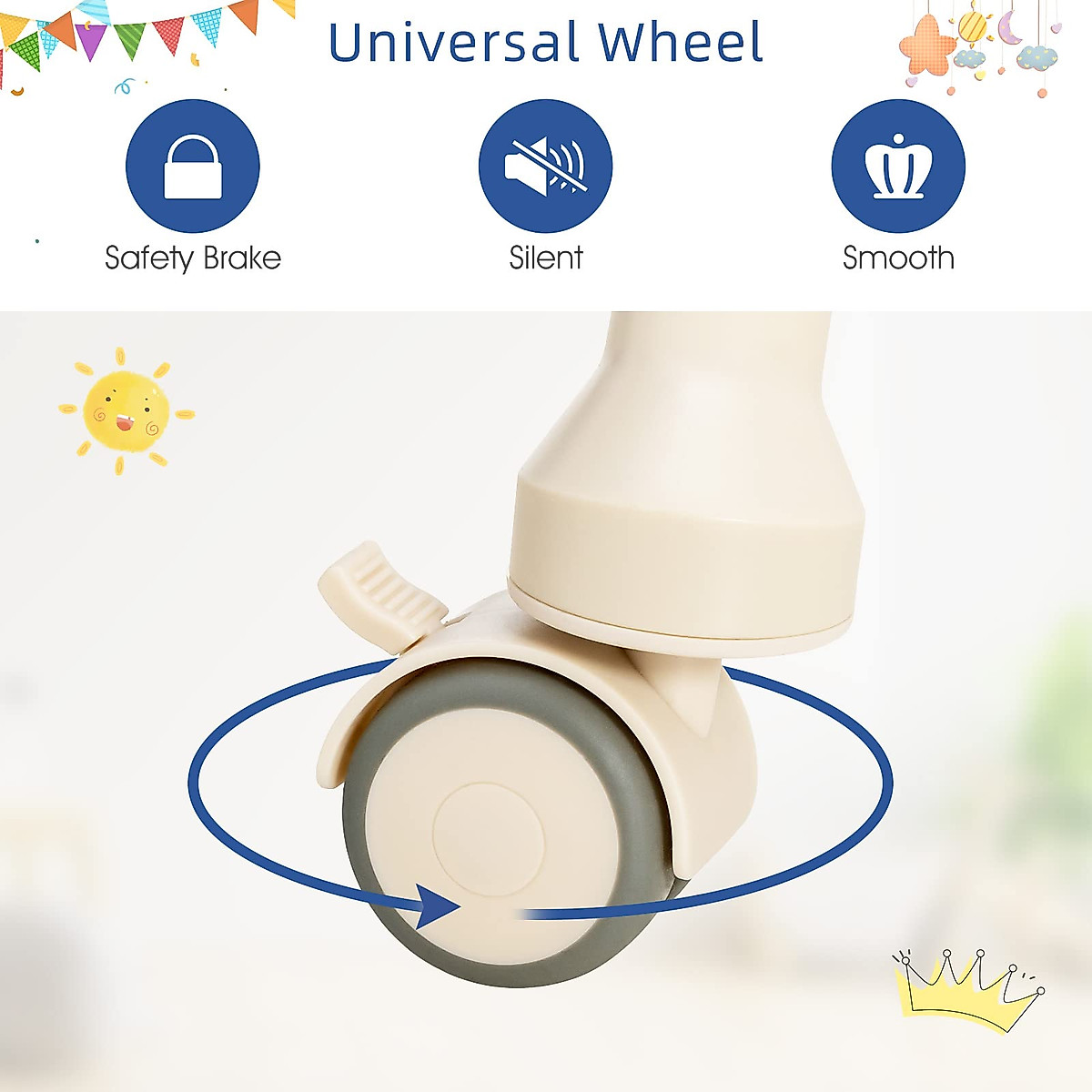 INFANS Portable Baby Changing Table, Folding Diaper Dresser Station with Wheels, Adjustable Height, Safety Belt, Drying and Storage Rack, Mobile Nursery Organizer Stand for Newborn Infant (Gray)