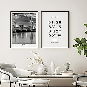 Dear Mapper London United Kingdom View Abstract Road Modern Map Art Minimalist Painting Black and White Canvas Line Art Print Poster Art Print Poster Home Decor (Set of 3 Unframed) (16x24inch)
