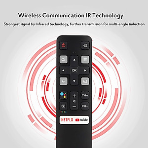 Universal Remote for All TCL Smart TV, TV Remote Control Replacement RC802V for All TCL TV Android 4K TVs - No Setup Required [Without Voice Command]
