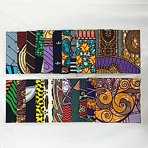 Pre-Cut 42 Count 5 inch Squares - Charm Pack African Print Variety for Quilting and Crafting by Sew Creative Lounge