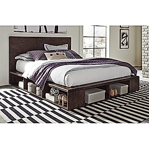 Bowery Hill Traditional Wood California King Platform Storage Bed in Chocolate