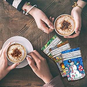 Ground Coffee Christmas Gift Set - 9oz Total of Three Holiday Flavors in Decorative 3oz Bags - Gingerbread Spice, Peppermint Mocha, Santa's Fireplace S'mores Medium Roast - Gift or Stocking Stuffer for Mom, Coworkers, Teachers, Adults