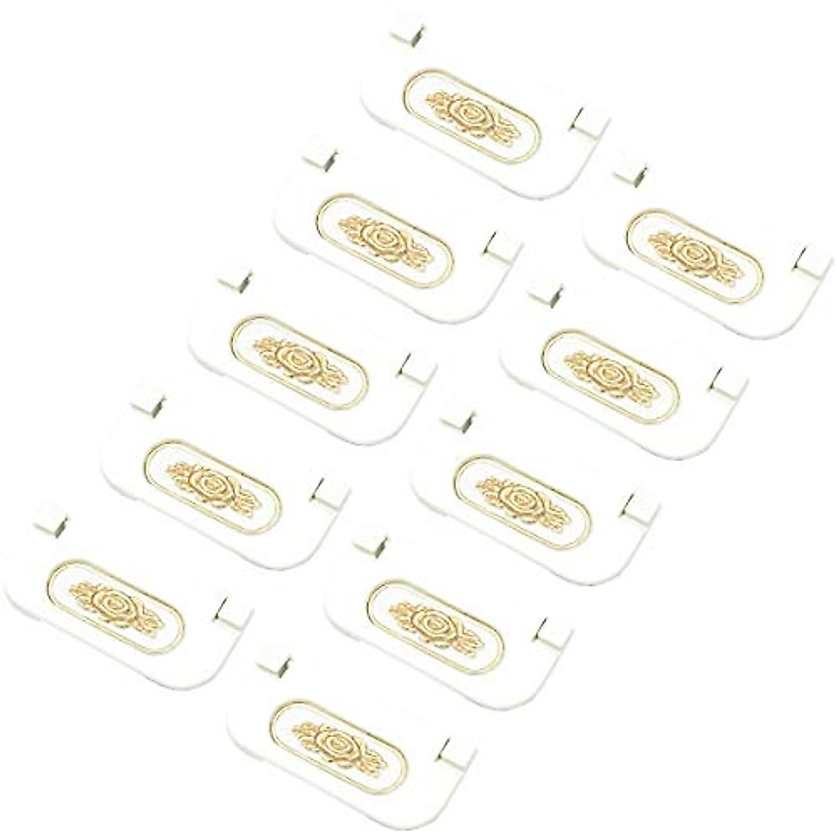 LMZJLU Simple Modern Invisible Cabinet Handle with Rose Pattern Cupboard Pulls Drawer Handles Office Furniture Hardware Concealed Handle- 10pcs