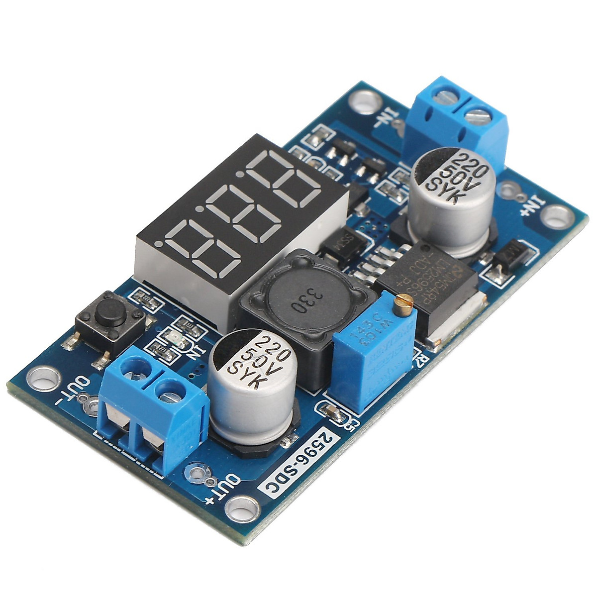 24v to 12v Step Down Converter, DROK LM2596 Analog Control Buck Transformer DC-DC Voltage Reducer Regulator Module 36V 24V 12V to 5V 2A Power Inverter Volt Stabilizer with Red LED Display Voltmeter