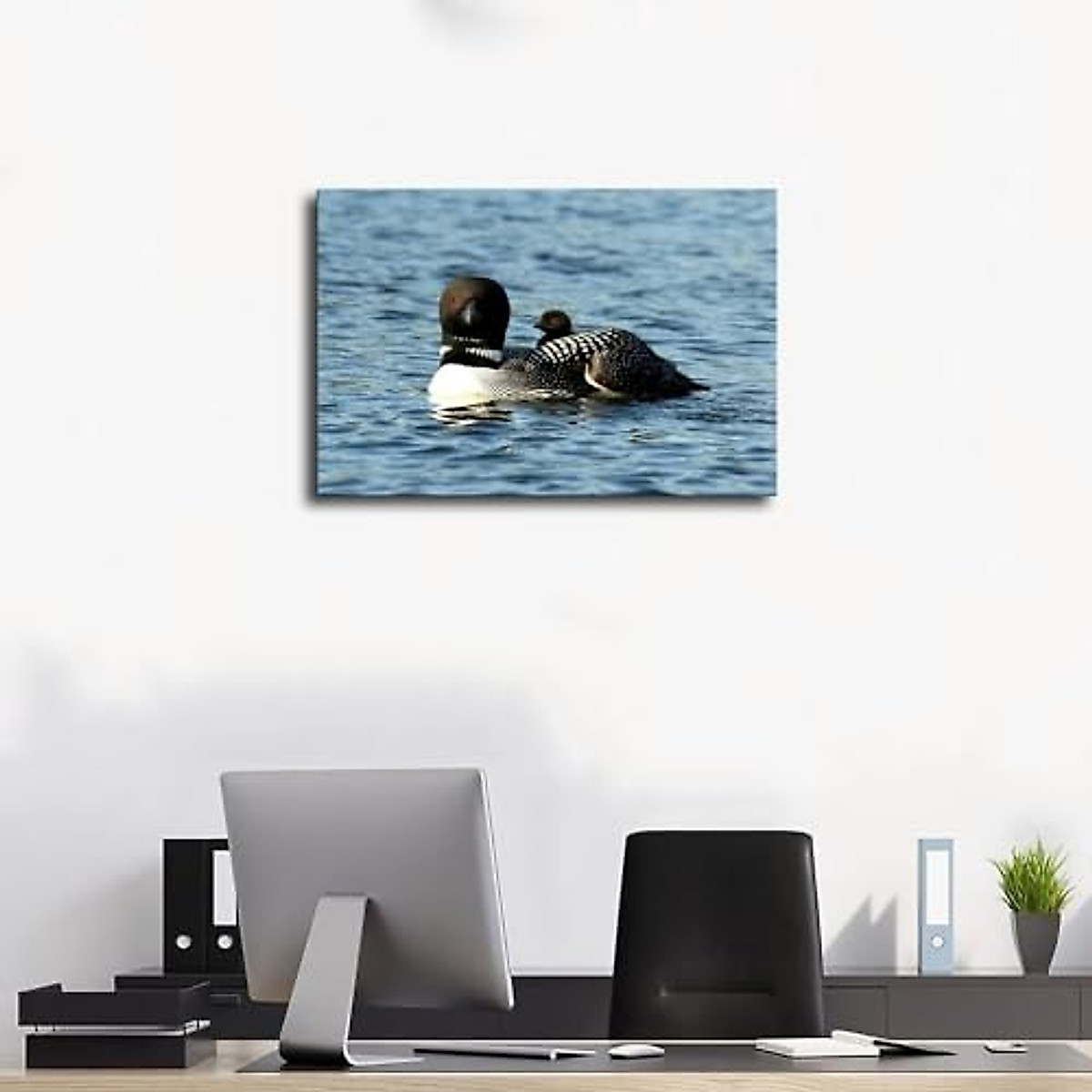 Loon Raft Poster Canvas Poster Wall Art Decor Print Picture Paintings for Living Room Bedroom Decoration Frame: Frame:16x24inch(40x60cm)