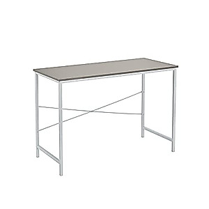 ClosetMaid Writing Desk or Console Table for Office, Entryway or Living Room, Industrial Modern Design, Wood with White Metal Frame, Smoky Taupe