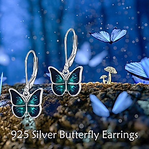 Vadmans Butterfly Leverback Earrings Sterling Silver Dangle Drop Earrings Jewelry Gifts for Women