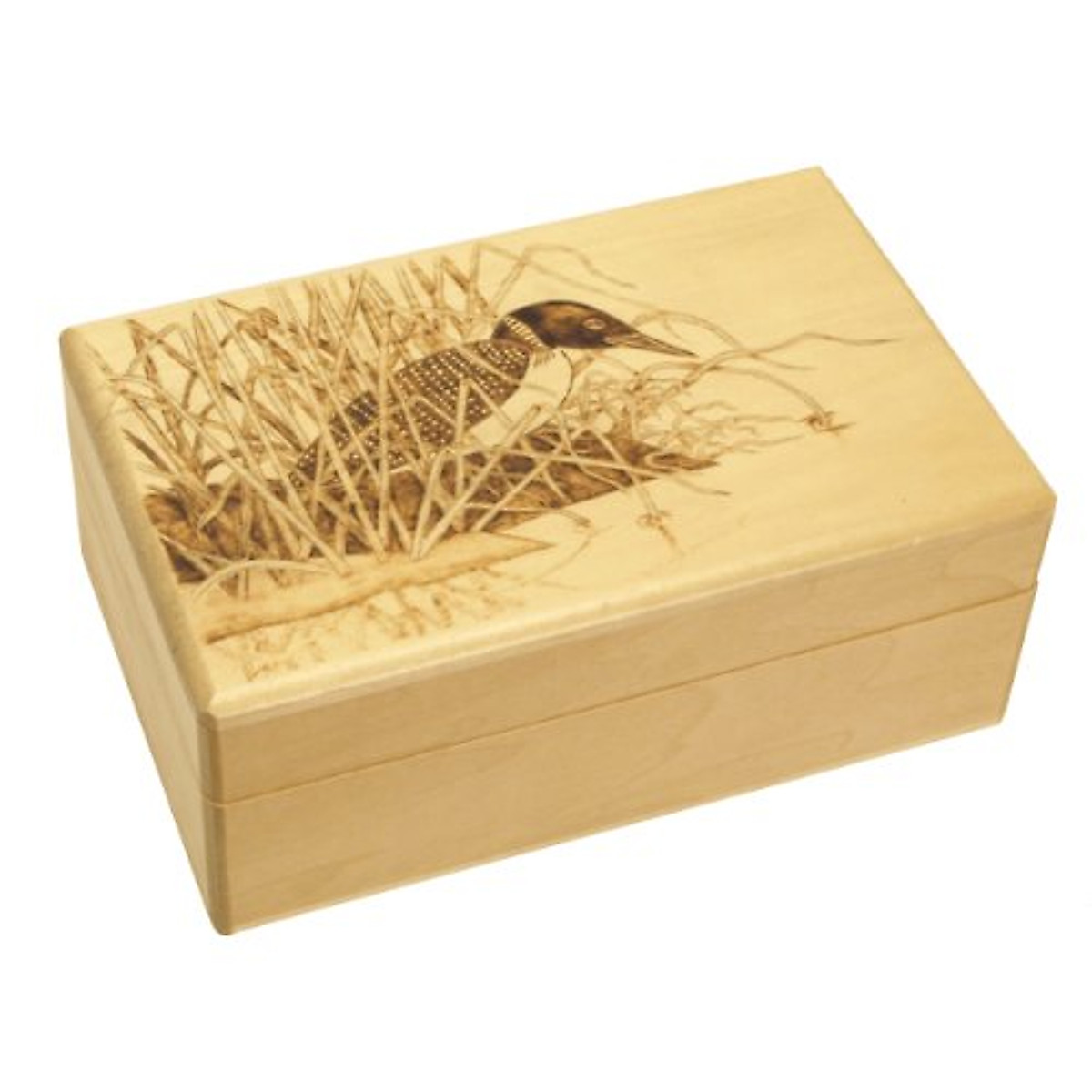 Walnut Hollow Unfinished Wood Roomy Box with Hinged Lid for Arts, Crafts and Home Decor Brown