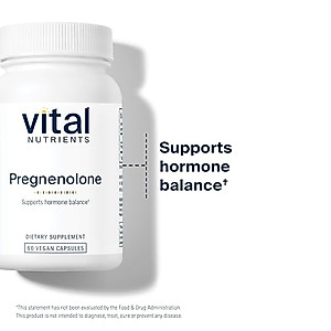 Vital Nutrients - Pregnenolone - Supports Mood, Memory and Immune Function - 60 Vegetarian Capsules per Bottle - 10 mg