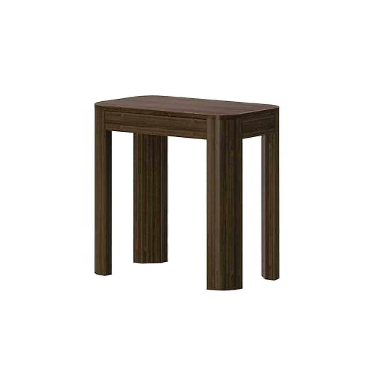 Plank+Beam Modern Rounded Rectangular Side Table, Solid Wood End Table for Living Room, 25in, Walnut