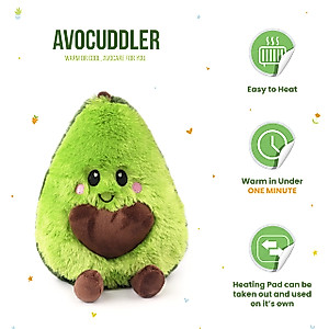 Cole Avocado Microwavable Heating Pad - Pillow Plush Food Toy- Warm Cute Cozy Soft Heatable Stuffed Animal Hot and Cold Therapy for Cramps, Back, Neck Pain Relief Stress Comfort Gift