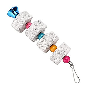 Tnfeeon Bird Beak Grinding Mineral Stone Colorful Bird Block Toys Parrot Break Grinding Stones Cages Bite Chew Training Toys Parrot