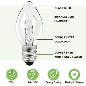 KILSACO Flea Trap Replacement Light Bulbs 14 Pcs - Warm Yellow Light Night Light Bulbs - 7W Incandescent Light Bulb for Flea Traps, Chandeliers, Christmas Light Strings, Night Lights