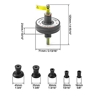QWORK Valve Lapping Tool Kit, Universal Valve Lapping Attachment Tool for Grinding Small Engine, 5 Suction Plates, 1000rpm to 1250rpm