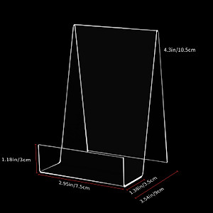 ZOEY Acrylic Book Easel Stand with Ledge Clear Easels Plate - 5 Pack for Books Display, Music Sheets, Artworks, CD, Tablet Holder (Small)