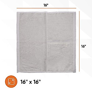 Superio Cotton Terry Washcloths Grey Towels 100% Cotton Cleaning Cloth 16" Rags Wash Clothes for Body and Face, Spa Towels, Multi Purpose (12 Pack)