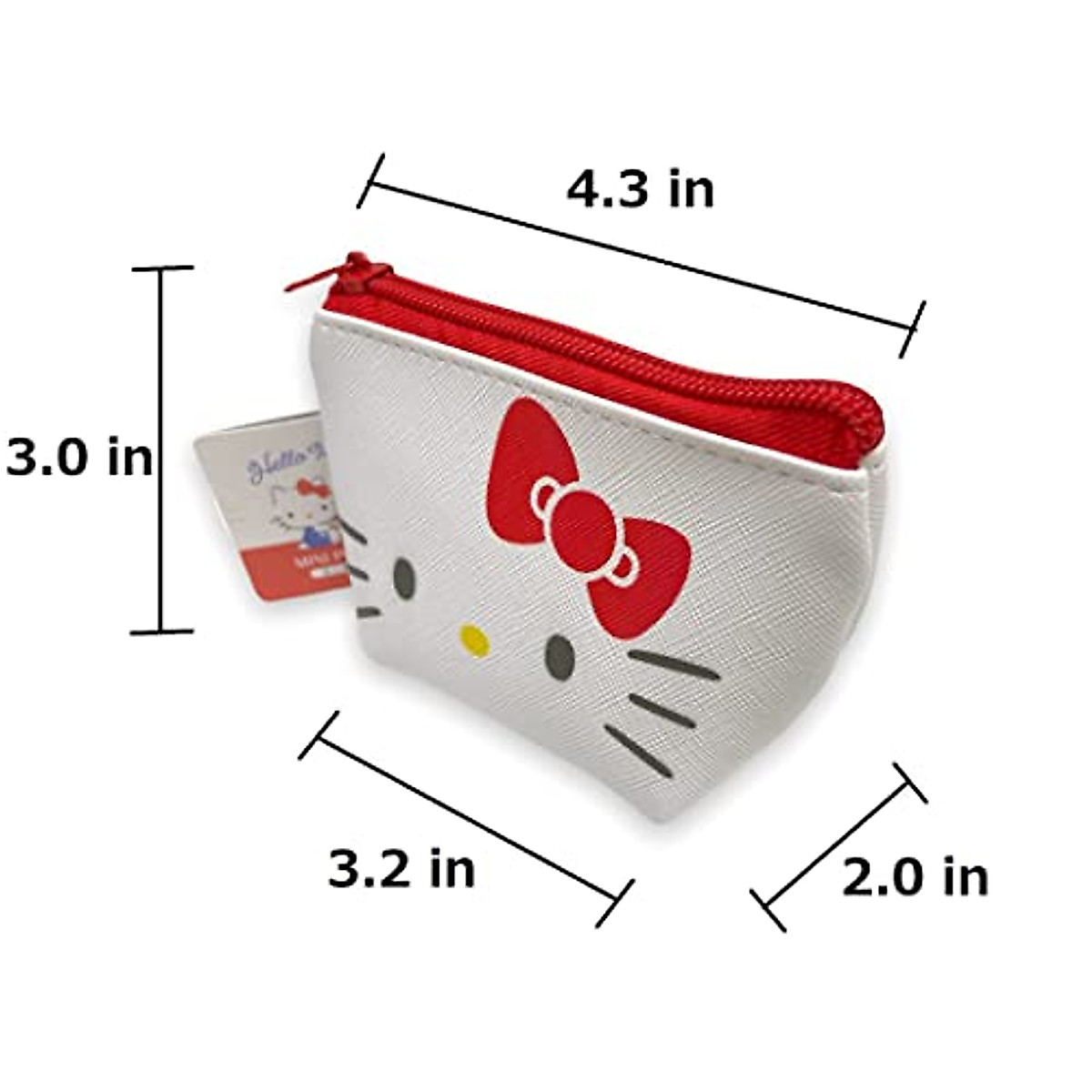 Sanrio Hello Kitty Face Boat Type Cosmetics Small Pouch Bag 4.3 in (W) × 3 in (H) × 2 in (D)