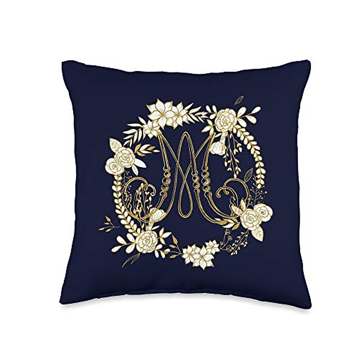 Happy Catholics Auspice Maria Blessed Mother Mary Marian Consecration Throw Pillow, 16x16, Multicolor