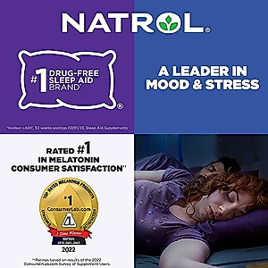 Natrol Melatonin Tablets, Helps You Fall Asleep Faster, Stay Asleep Longer, Strengthen Immune System, 100% Vegetarian, 3mg, 240 Count