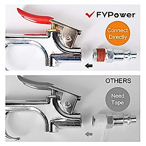 FYPower 1/4 inch x 25 ft Recoil Poly Air Hose Kit, 20 Pieces Air Compressor Accessories Set, 1/4" NPT Quick Connect Air Fittings, Blow Gun, Chuck, Safety and Tapered Nozzles, Couplings