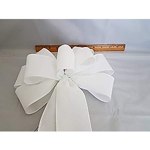 Large 10" Wired White Velvet Outdoor Wreath Bows