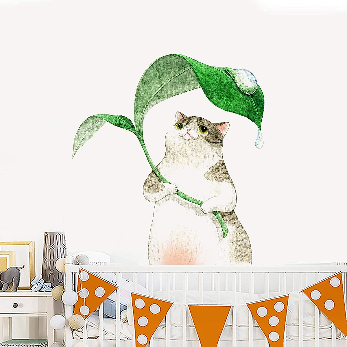 MEFOSS Cute Cat Wall Decal Removable Kitty Wall Decor Stickers 17'' × 19'' Peel and Stick Vinyl Decals Art for Living Room Kids Bedroom Playroom Nursery Wall Decorations