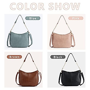 LUI SUI Soft Shoulder Bags for Women Fashion Hobo Tote Handbag Purse with Multiple Pockets Ladies Purse Gifts