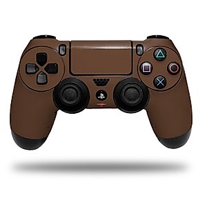 WraptorSkinz Skin Compatible with Sony PS4 Dualshock Controller PlayStation 4 Original Slim and Pro Solids Collection Chocolate Brown (Controller NOT Included)
