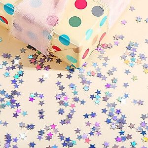 Abeillo 3000 Pcs Glitter Star Confetti with Diamond, 30g 6mm Metallic Foil Sprinkles Table Glitter Confetti, Twinkle Sequins Scatter Star Confetti for Birthday Party Halloween Christmas Decoration