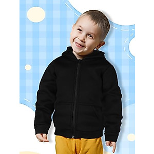 Cooraby 3 Packs Baby and Toddler Boys Long Sleeve Full-Zip Hoodies Infant Fleece Hooded Sweatshirts Jacket with Pouch Pockets