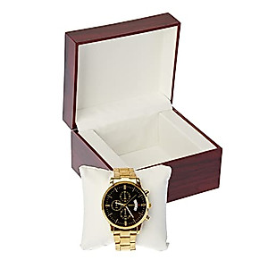 LETURE Wooden Single Watch Cases for Men Women, Wood Wrist Watch Bangle Gift Box with Pillow