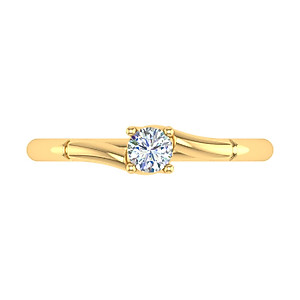 1/4 Carat 4-Prong Set Diamond Solitaire Engagement Ring Band in 10K Yellow Gold (Ring Size 8.25)