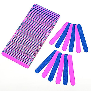 100 Pieces Emery Boards for Nails Disposable Nail Files Double Sided Manicure Tools (3 inch)