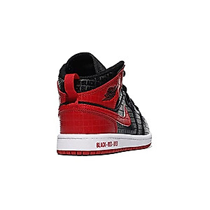 Jordan Boy's 1 Mid SS (Little Kid) Black/Gym Red/White 11 Little Kid M