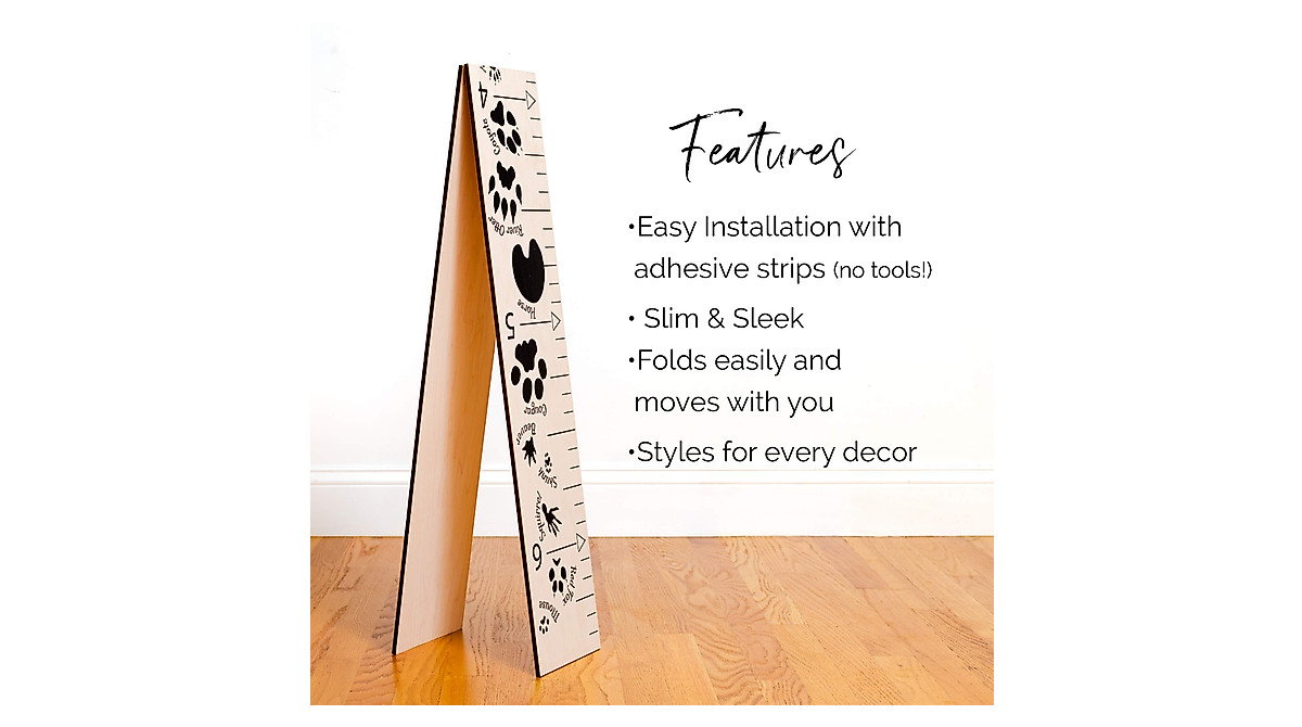 HEADWATERS STUDIO Kids Wooden Wall Growth Chart, Boys and Girls ...